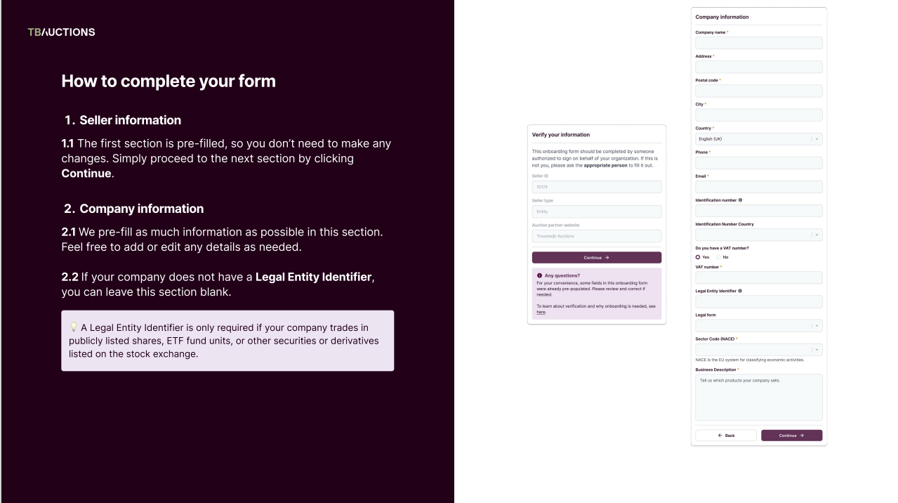 How do I complete my onboarding? – TBAuctions