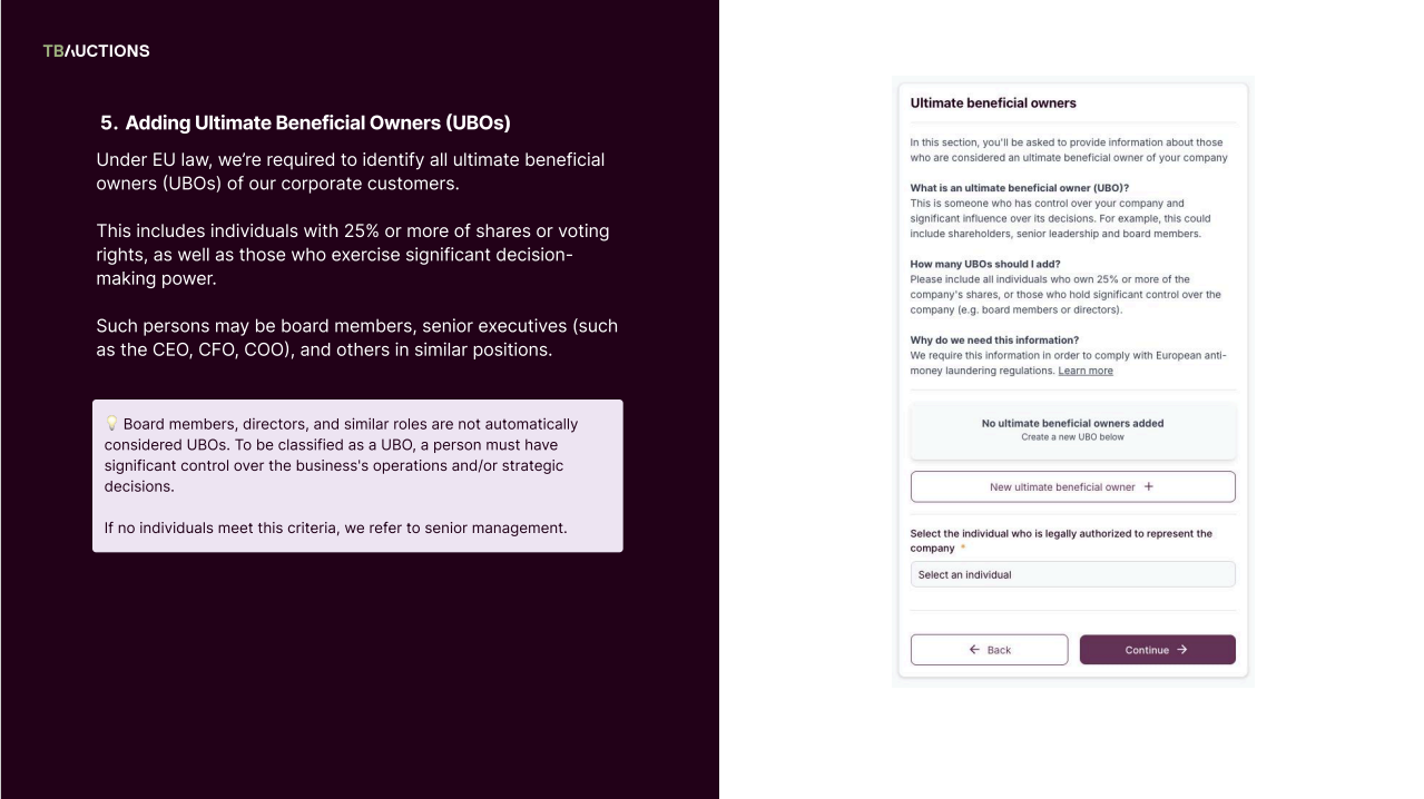 How do I complete my onboarding? – TBAuctions